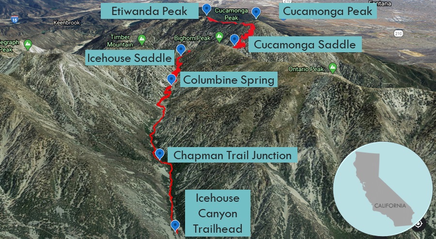Etiwanda Peak (via Icehouse Canyon) - Elemental Quests
